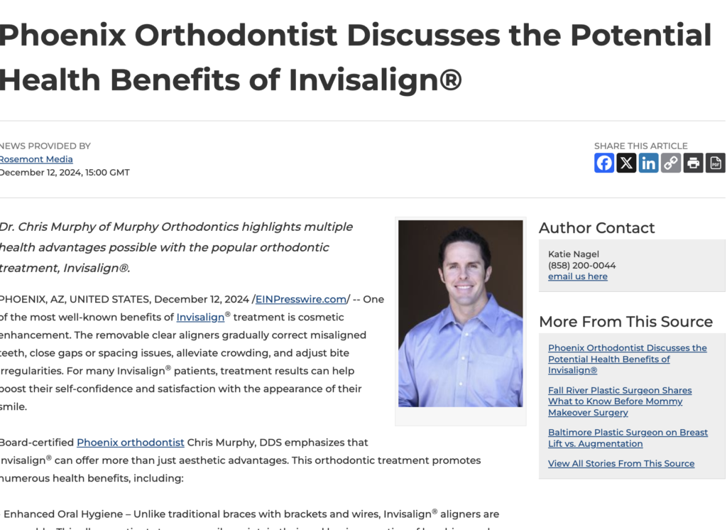 Phoenix Orthodontist Discusses Health Benefits of Invisalign
